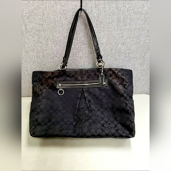 Coach | Bags | Coach Designer Monogram Black Tote Purse Handbag | Poshmark